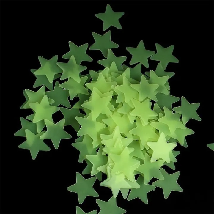 Radium Stars 50 pcs Wall Stickers Night Glowing Stars Plastic Radium ...