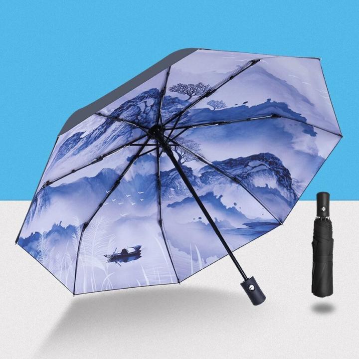 Starry Sky Retro Automatic Umbrellas Compact Sun Umbrella Men Folding ...