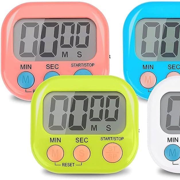 Magnetic LCD Digital Kitchen Countdown Timer Alarm with Stand White Kitchen Timer Practical ...