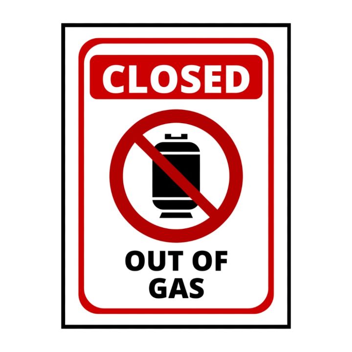 Closed- Out Of Gas Sign Board- 15cm X 21cm | Daraz.lk