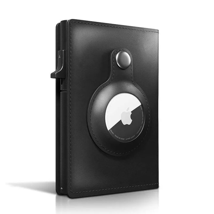 Smart Air Tag Wallet with RFID Slim Design Premium Crazy Horse Leather ...