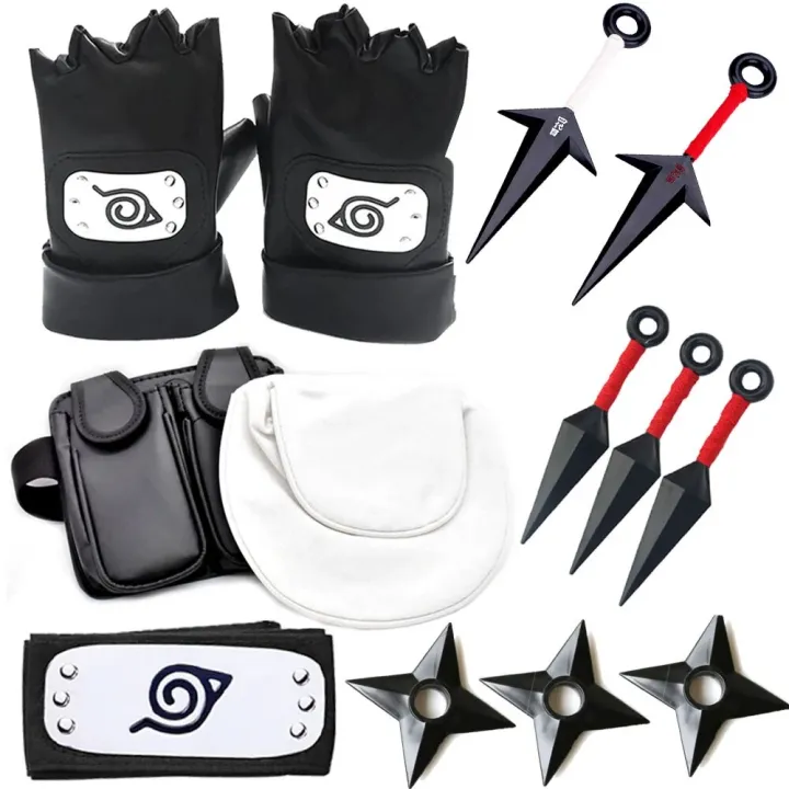 Naruto s Ninja Bag Kunai Headband Gloves Shuriken Cosplay Itachi Anime ...