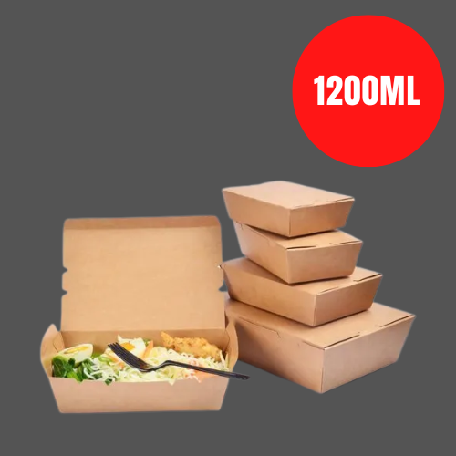 Kraft Paper Lunch Box, Meal Box, Takeaway Box 1200ML. | Daraz.lk