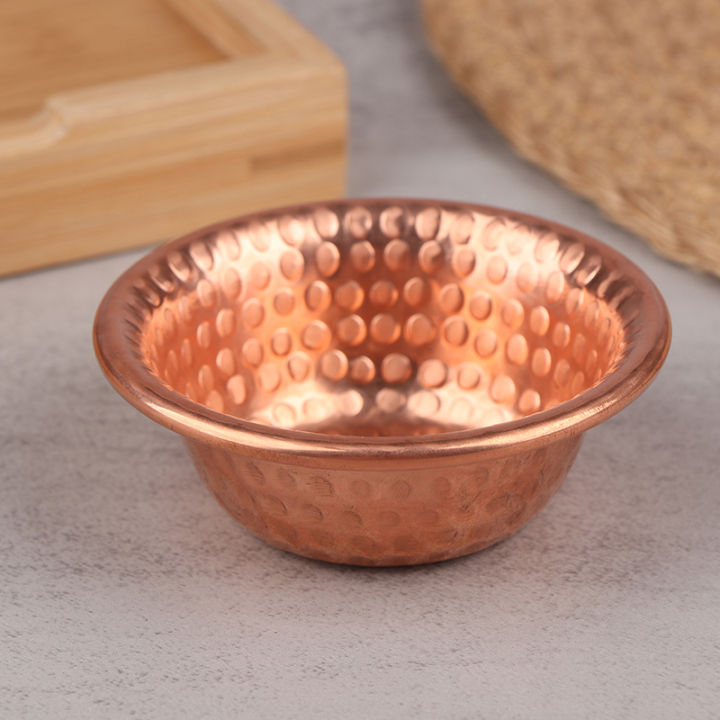 Nepalese Pure Copper Water Supply Bowl Auspicious Hammer Pattern Holy ...