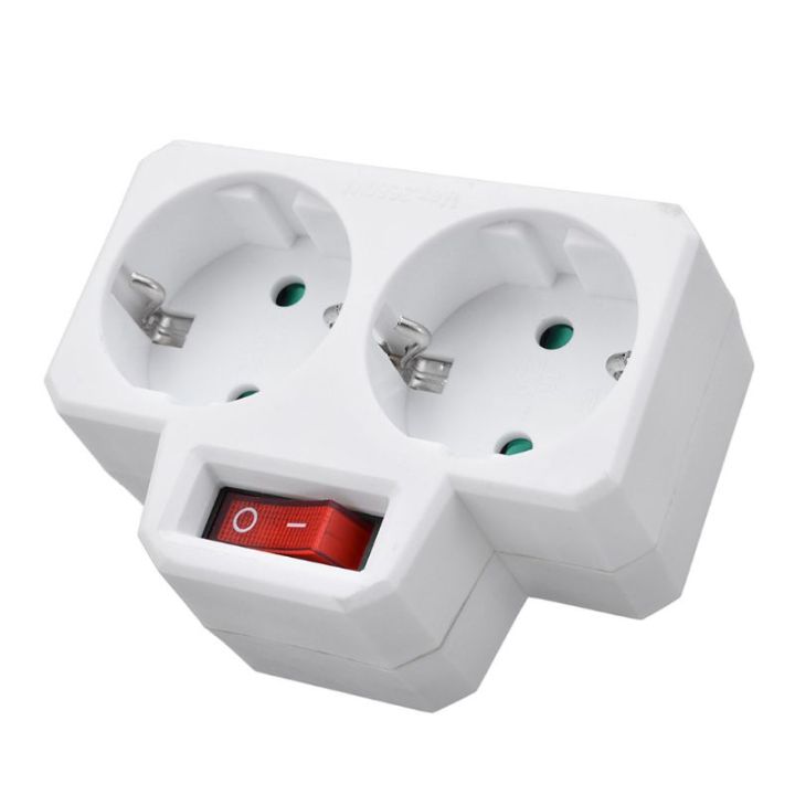 【LuxeGlow】OOTDTY 1PC EU Standard Multiple Plug 250V 16A Double Socket ...