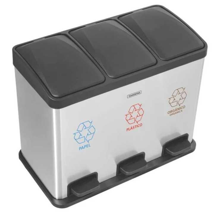 Triple Rectangular Recycle Bin 45 Liters | Daraz.lk