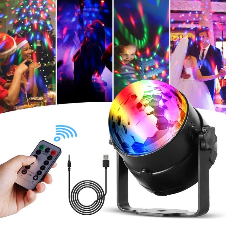 RGB Disco Light Sound Control Party Lights Strobe Dj Disco Ball Lamp ...