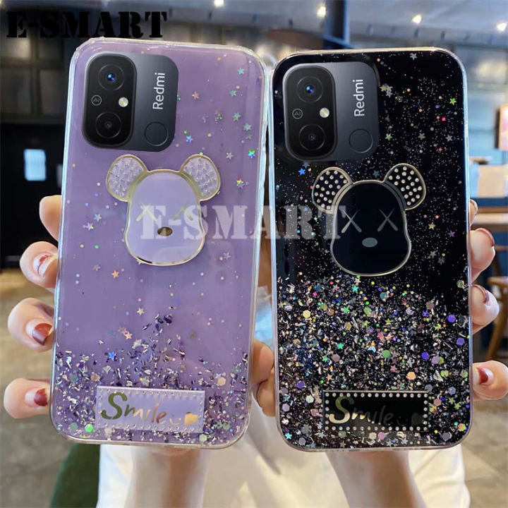 New Phone Case For Xiaomi Poco C55 Cover Shiny Ring Covers Glitter Soft ...