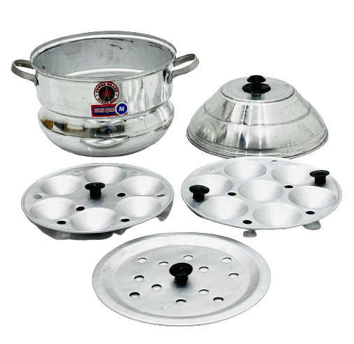 Aluminium Idli Make Idly Steamer Cooker with 2 Idly Plates (14 idly ...