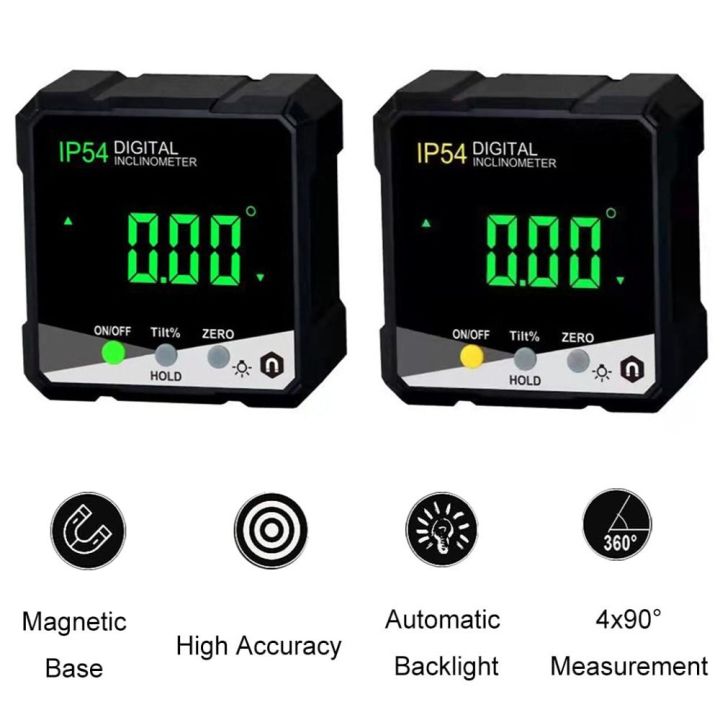 Portable IP54 Waterproof Digital Level Angle Gauge Measuring Tool LCD ...