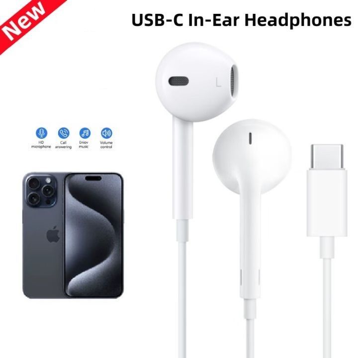 Type-C Earphone with Mic - Sound Sports Handsfree Headset Headphone For ...