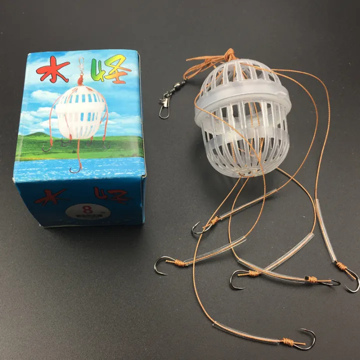 2pcs Fishing Hooks Explosion Baits Cage Sea Hook Monsters Spherical ...