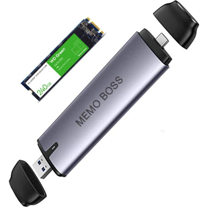 Portable SSD 120GB 240GB Enclosure Aluminum M.2 USB Type-C With WD 2280 ...