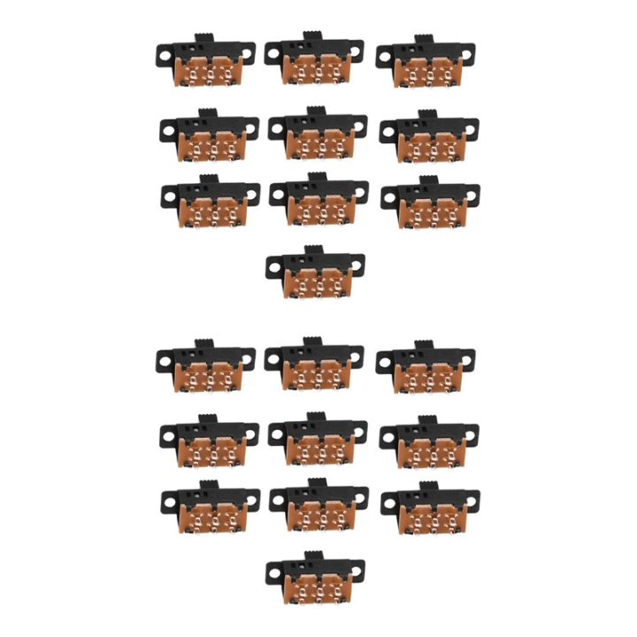 20Pcs High Knob 6 Pin 3 Position DPDT Panel Slide Switch 0.5A 50V DC ...