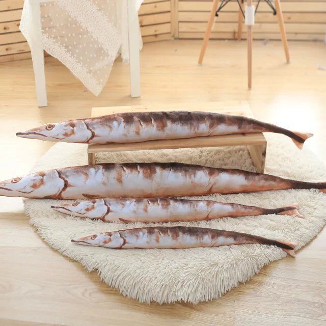 Simulated fish saury ship Niang salted fish pillow anime game catnip ...