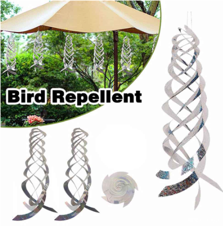 1/5Pcs Bird Repell-ent Spiral Reflectors Hanging Reflective Bird ...