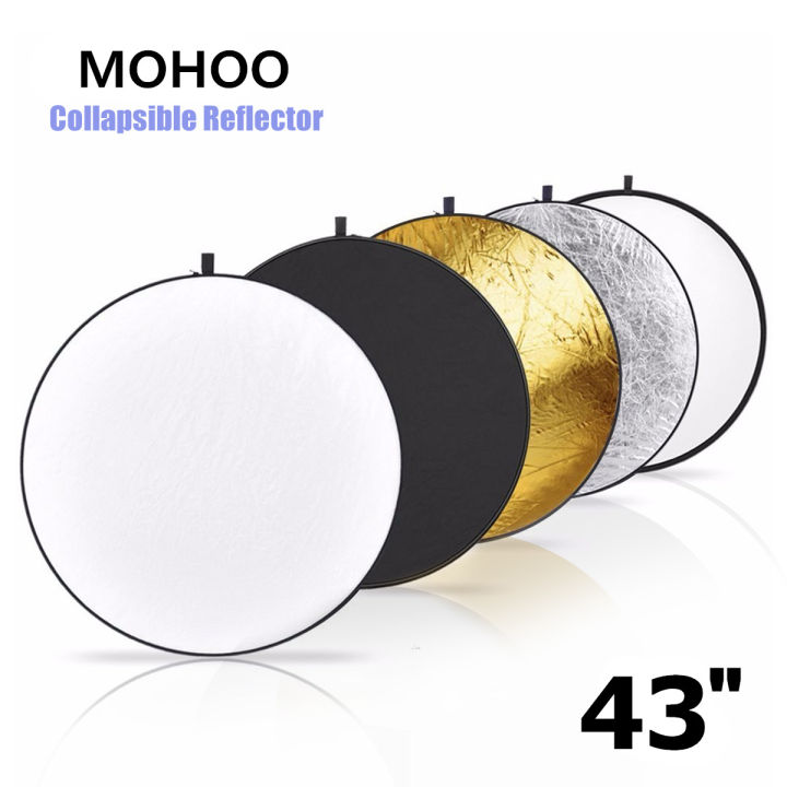 Mohoo 110cm Round Shape 5 in1 Studio Photo Multi-Disc Collapsible Light Reflector | Daraz.lk