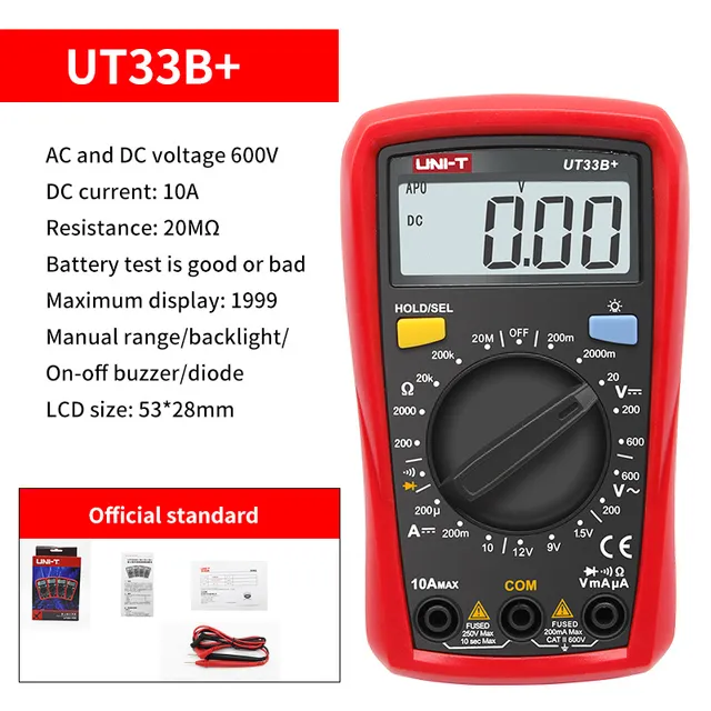 【New Arrivals】UNI-T UT33A+ UT33B+ UT33C+ UT33D+ Palm Size digital Multimeter With Capacitance ...