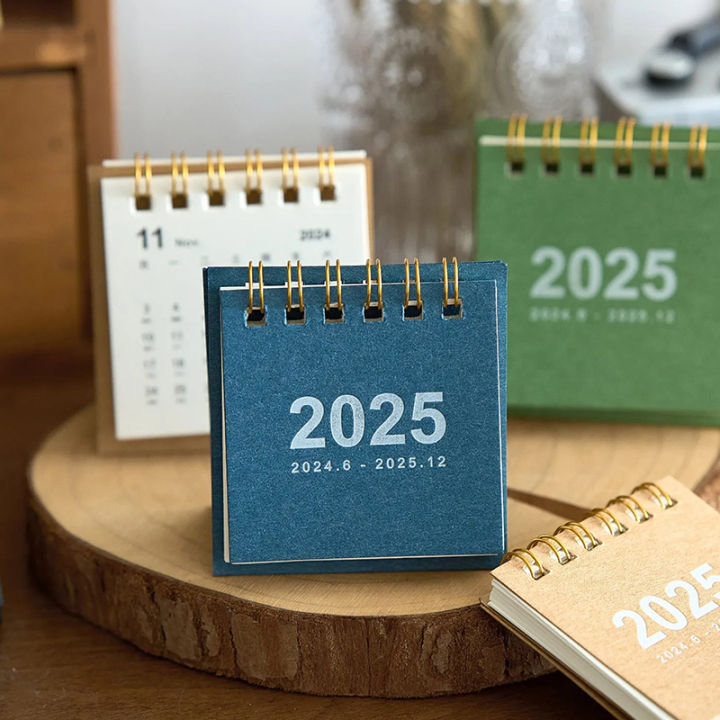 2025 Mini Simple Small Desk Calendar Pocket Portable Calendar Punch ...
