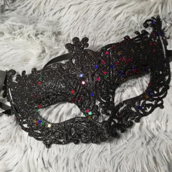6 Styles Shiny Half Face Eye Mask Masquerade Halloween Christmas Party ...
