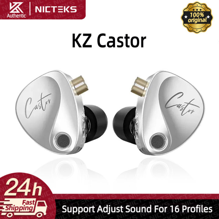 KZ Castor Hifi Headphones Dual Dynamic Driver High-end Tunable Bass Balanced Armature Wired ...