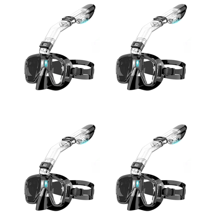 4X Snorkel Mask Foldable Diving Mask Set with System and Camera Mount ...