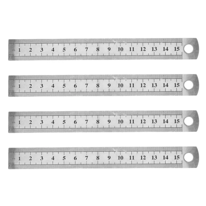 JAERBEE 4pcs 15cm 6 Inch Stainless Metal Ruler Measuring Tool | Daraz.lk