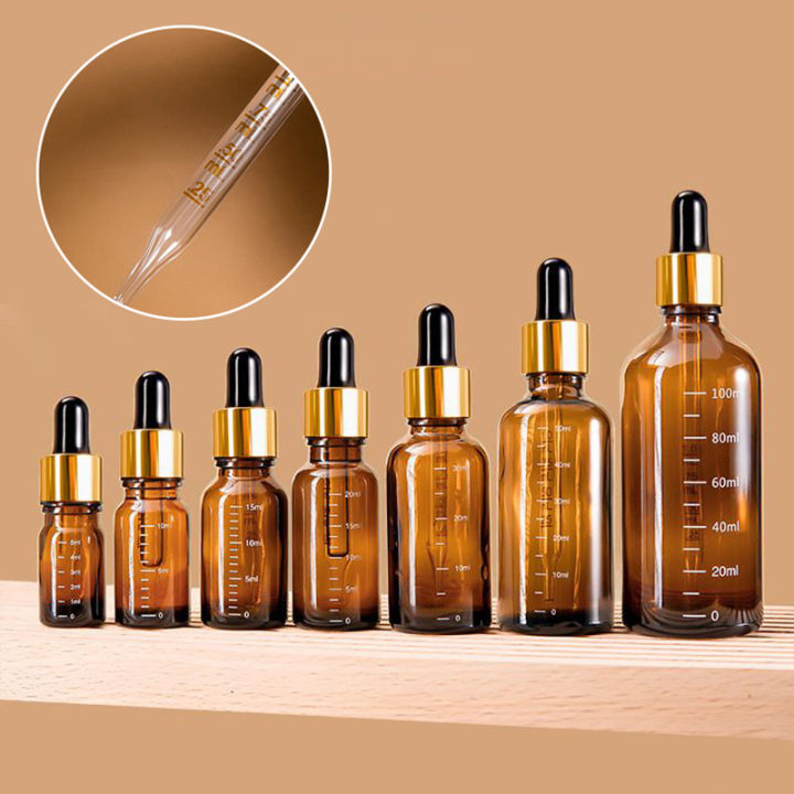 5ml-100ml Dropper Bottles With Scale Reagent Eye Drop Amber Glass ...