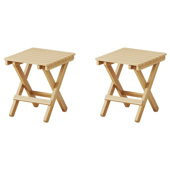 JDXHLAU 2X Small Folding Stool Portable Wooden Stool Chair Lightweights ...