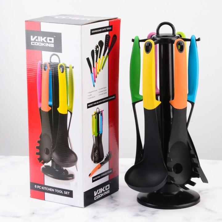 New Heavy Chef Basics 6-Piece Kitchen Utensil Tool Set With Storage ...