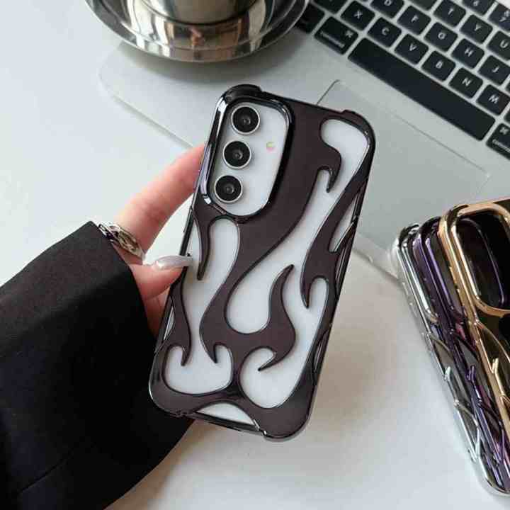 HODON Fashion Matte Hollowed Flame Phone Case, Samsung Galaxy S22, S23, S24, S25 Ultra, A14, A15 ...