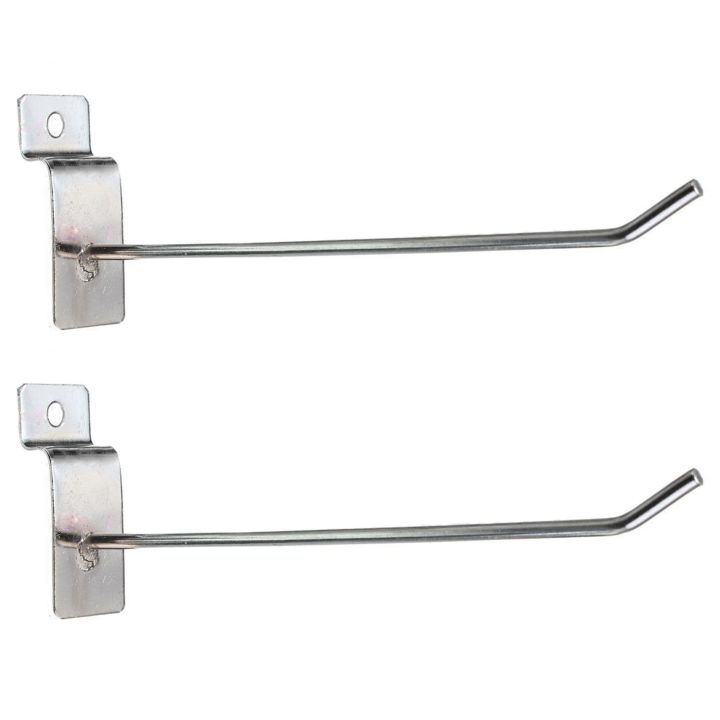 50 x Slatwall Single Hook Pin Shop Display Fitting Prong Hanger 150mm ...