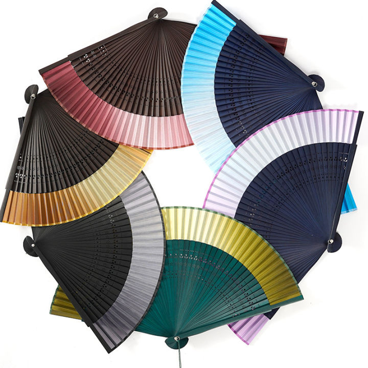 2024 Bamboo Hollow Out Hand Fan Elegant Carved Hand Held Folding Fans ...