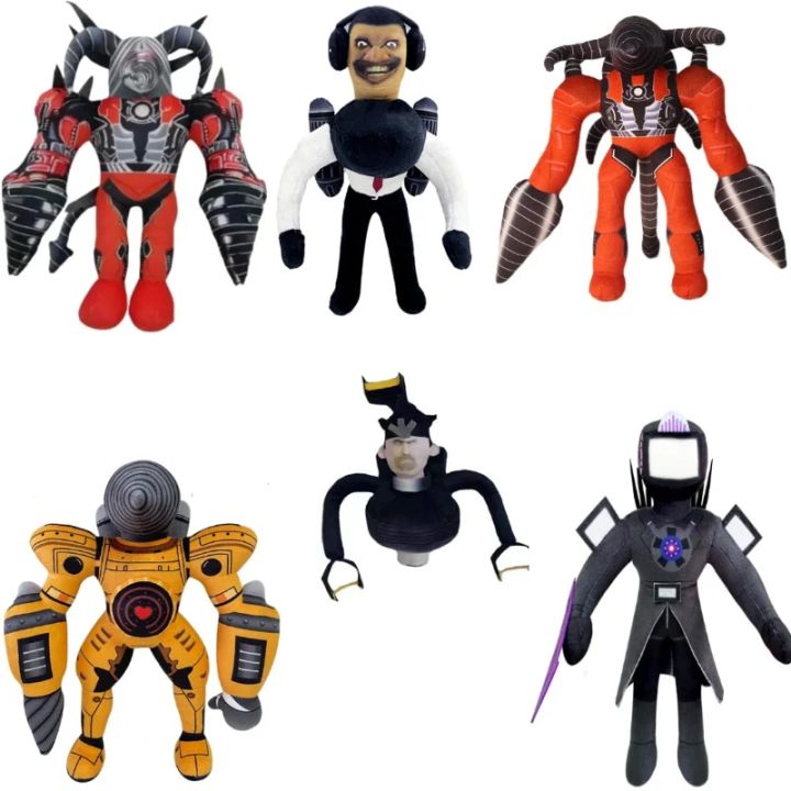 1-6pcs Skibidi Toilet Plush Titan Clockman plushie Cameraman TV Man ...