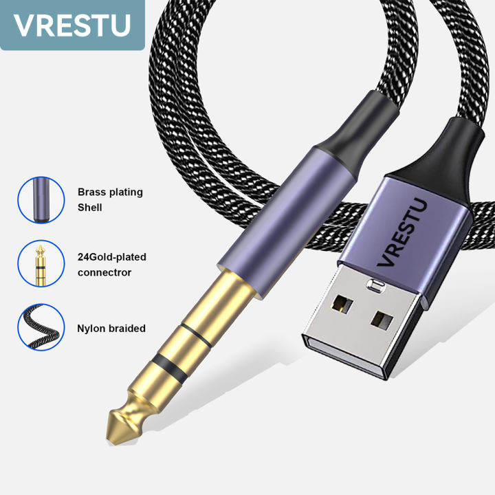 Usb To 1/4 Male Trs Audio Stereo Cable Usb To 6.35mm Jack Audio ...