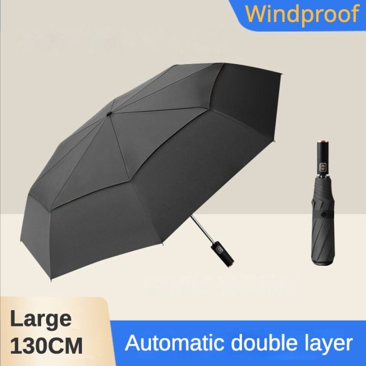 Windproof Strong Large 130 CM Double Layer Automatic Folding Umbrella ...