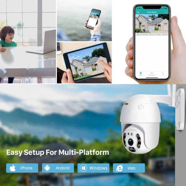 Auto Tracking PTZ Camera Outdoor WIFI IP Camera Home Security Two Way ...