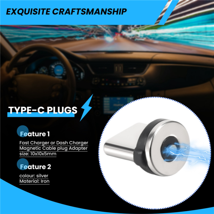 10PC/SET Round Magnetic Cable Plug 8 Pin Type-C Plugs Fast Charging ...