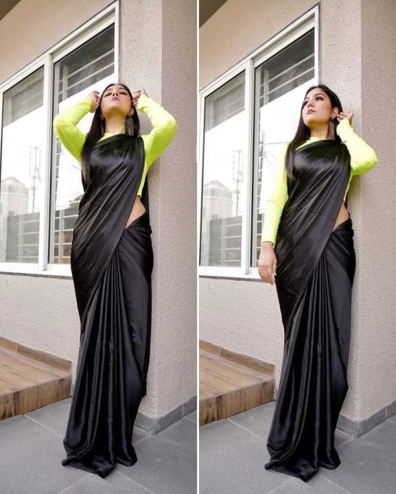 New Style Plain Valentina saree With Jacket Piece | Daraz.lk
