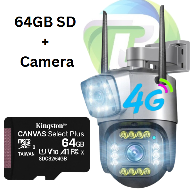 FREE SD G6 Dual 6MP | 4G Sim HD Wireless Dual lens CCTV Camera 360 view ...