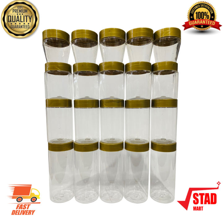 20 Pieces Transparent Spices Containers Set With Gold Lids (SMALL ...