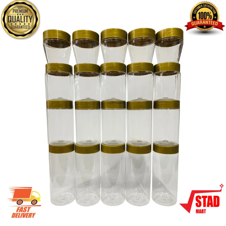 20 Pieces Transparent Spices Containers Set With Gold Lids (SMALL ...