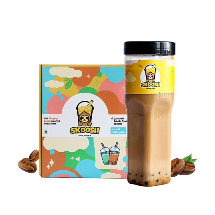 Skoosh - Cold Coffee Kit with Popping Bobas - DIY Kit - Café-Style (4 x ...