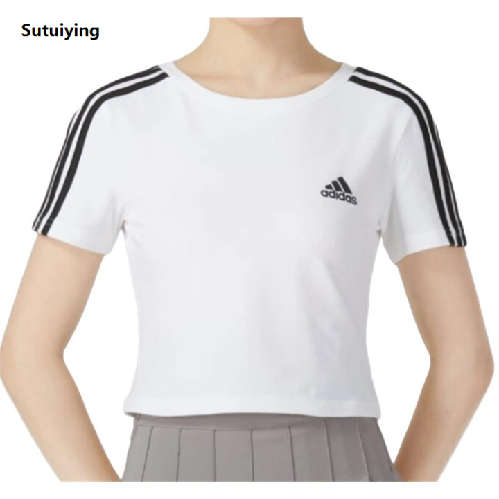 Sutuiying Adidas Exercise T-shirts Women Striped Athletic Quick-dry ...