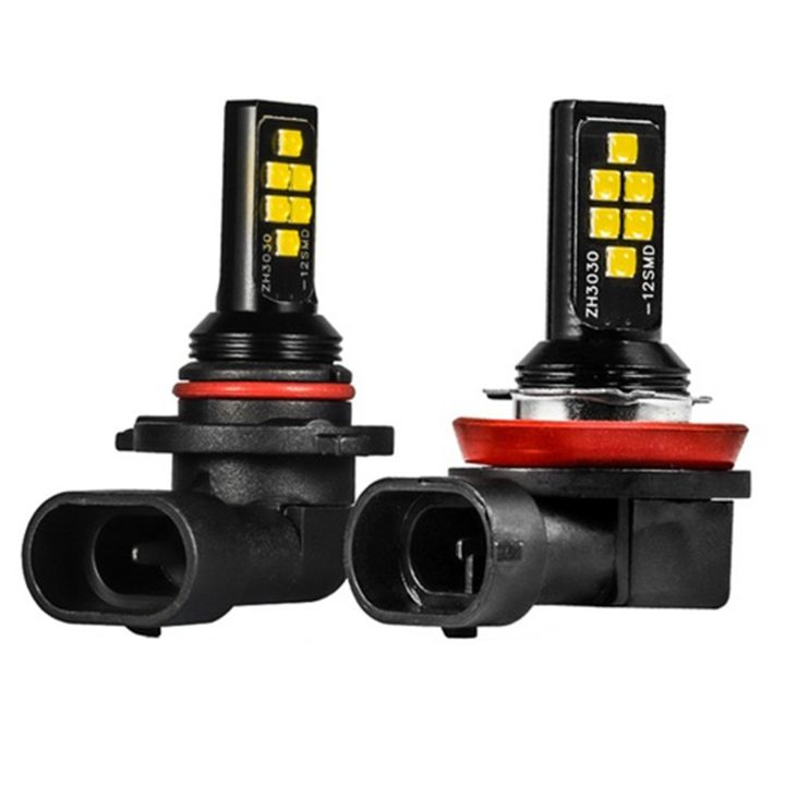 2Pcs Car Highlight Fog Light H8/H11 3030 12Smd Cold White Decoding ...