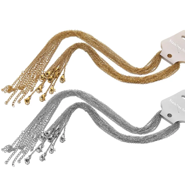 10 s 45+5cm Gold Color Stainless Steel Link Chains in Bulk Necklaces ...