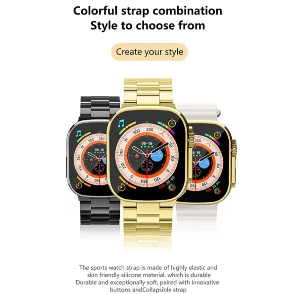 C9 Ultra Max Smart Watch Golden Edition Amazing Dial With 2 Strip Good ...
