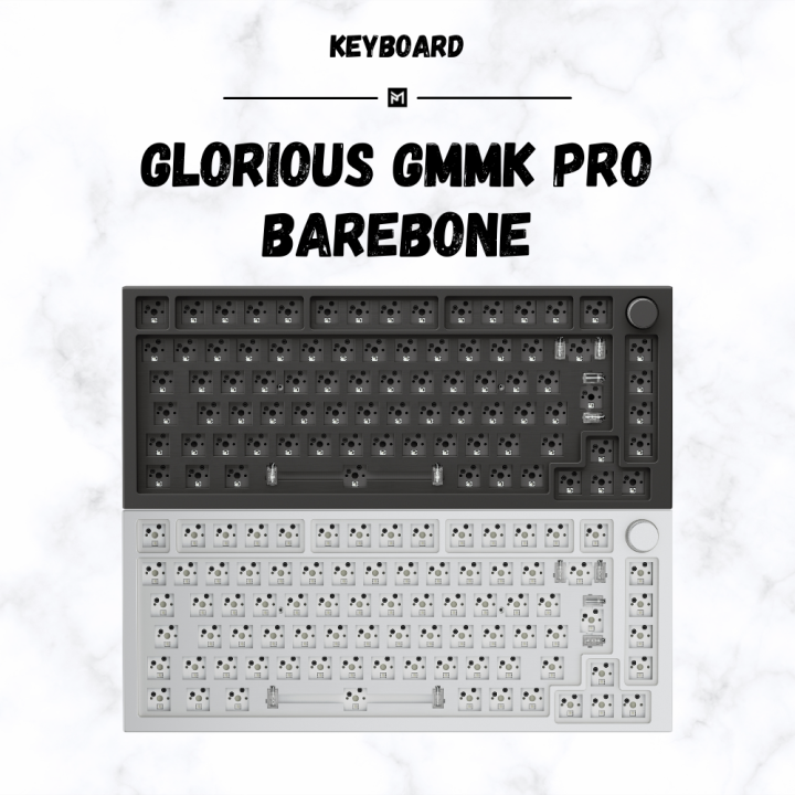 Glorious GMMK PRO 75% Barebone Keyboard - 83 Keys [Black Slate/White ...
