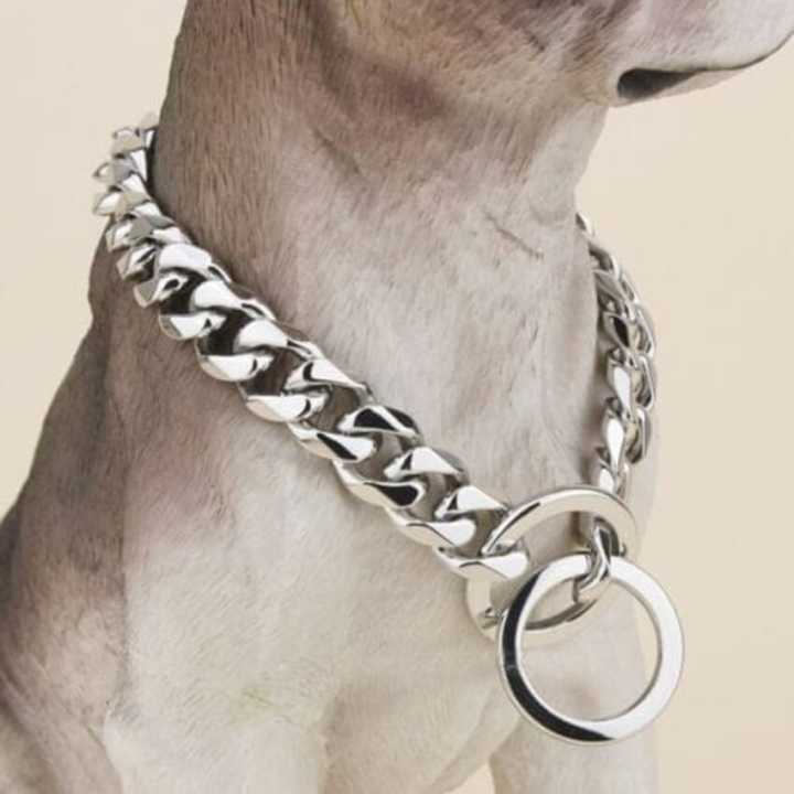 Dog Collar Necklace,Heavy Duty Cuban Dog Chain,Strong Stainless Steel ...