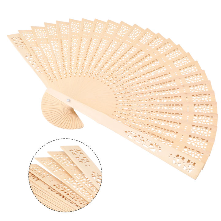 Folding Handheld Fan, Sandalwood Gift For Women, Fully Flushed Flower ...